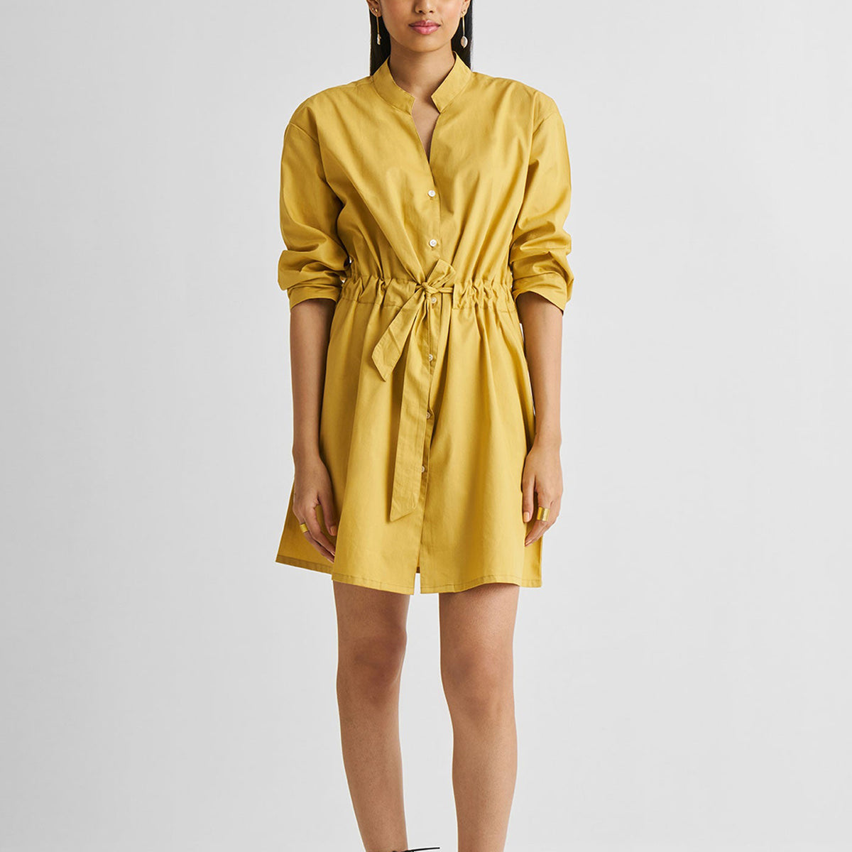 Short Tie Waist Dress in Tuscan Sun – Reistor