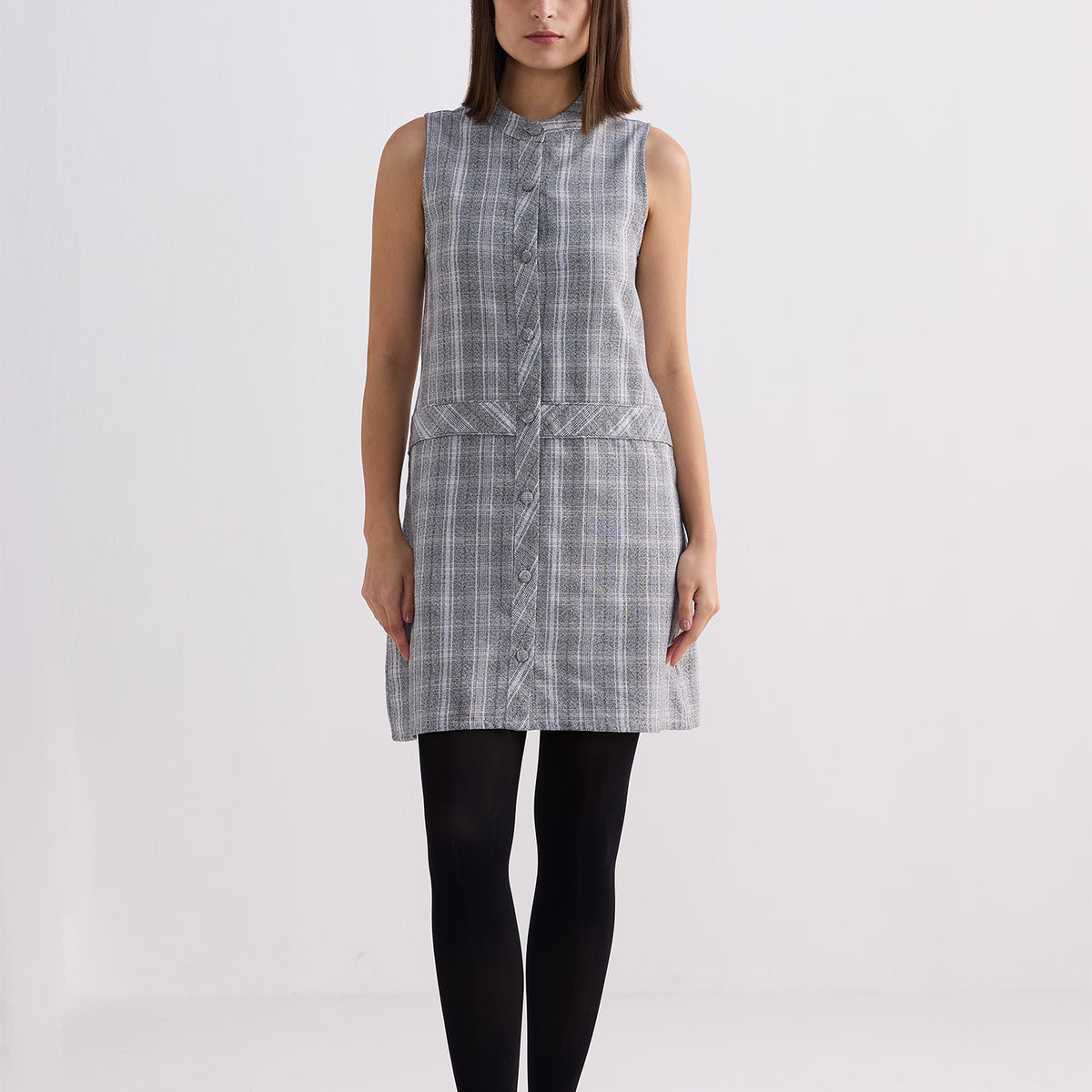 The Cotton Tweed Shift Dress in Grey – Reistor